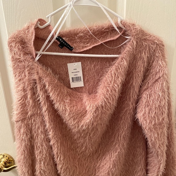 Sweaters | New Gibson Look Anna Cozy Feather Off The Shoulder Pink ...